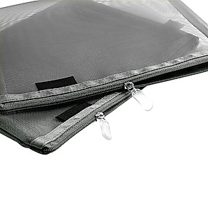 Topfinder Clear Cosmetic Bags Zip Makeup Mesh Bags Pencil Case Pouch Travel Toiletry Kit Set Storage Case (Grey)