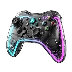 Thunder Tech Wireless Switch Controller/Transparent Look/Back Buttons/Compatible with N-Switch/Switch Lite/OLED/Dual Vibration/Compatible with PC and programmable