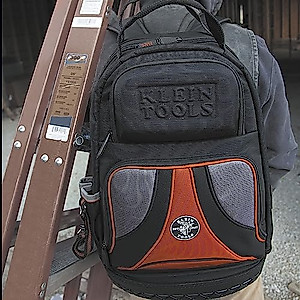 Klein Tools 55421BP-14 Tool Bag Backpack, Heavy Duty Tradesman Pro Tool Organizer / Tool Carrier with 39 Pockets and Molded Base