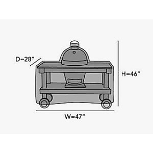 Covermates Kamado Cart Grill Cover - Weather Resistant Outdoor Cover, Protects Big Green Egg Large Table and Round Grills Outdoor, Classic 12-Guage Vinyl, Cart 47W x 28D x 46H, Black