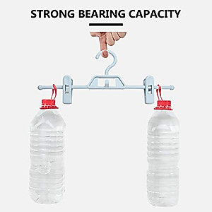 Angoily 10 Pcs Plastic Skirt Hangers with Adjustable Clips, Space Saving Hangers, Non- Slip Durable Pant Hangers for Closet Organizing (Blue)