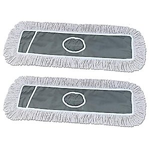 IRONGECKO Premium 24-inch Industrial Class Cotton Wide Dust Mop Head Replacement | for Home, Office, Garage | Attracts Dirt, Dust, Water (Mop Refills - 2 Pack of 24")