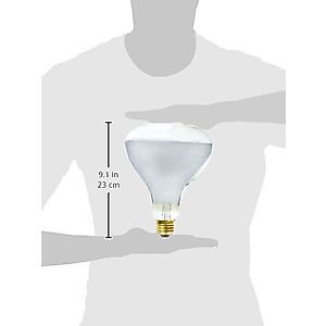 Westinghouse 0348400, 250 Watt, 120 Volt Clear Infrared Heat Incandescent R40 Light Bulb - 5000 Hours