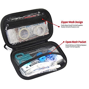 TIANBO FIRST Mini First Aid Kit, 107 Pieces Hard Shell Small Medical Pouch, Lightweight Emergency Survival Bag for Hiking Camping Backpacking Travel, Red