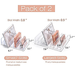 Tecbeauty 2pcs Makeup Palette Organizer Clear Cosmetic Eyeshadow Palettes Storage Tray - 15 Slots