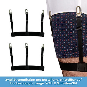 Adjustable Shirt Garters with Locking, Non-Slip Clips (1-Pair) For Men And Women By Comfy Deluxe - Elastic Shirt Stays With Clip, Easy To Wear & Keep Shirts Tucked In, For All Types Of Shirts