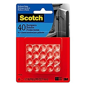Scotch SP951-NA Bumpers and Door Stops, 1/2" Round, Clear, 40 Count