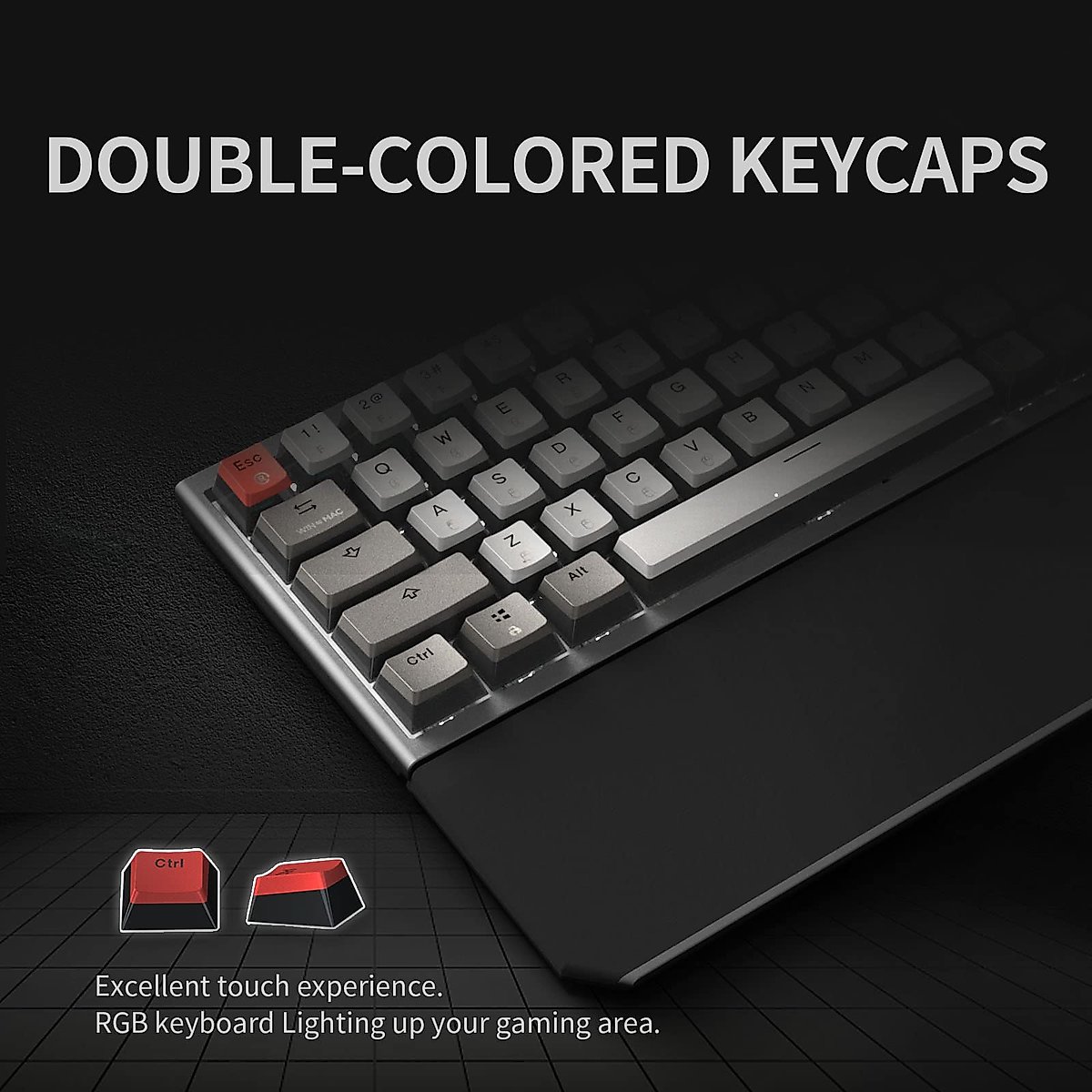 Hexgears PowerBlade X1 Pro Wireless Mechanical Keyboard, 3-Mode Connectivity, 65% Gaming Keyboard, Double-Shot PBT Pudding Keycaps, Hot-Swappable Kailh Box Switches, N-Key Rollover, Wrist Rest