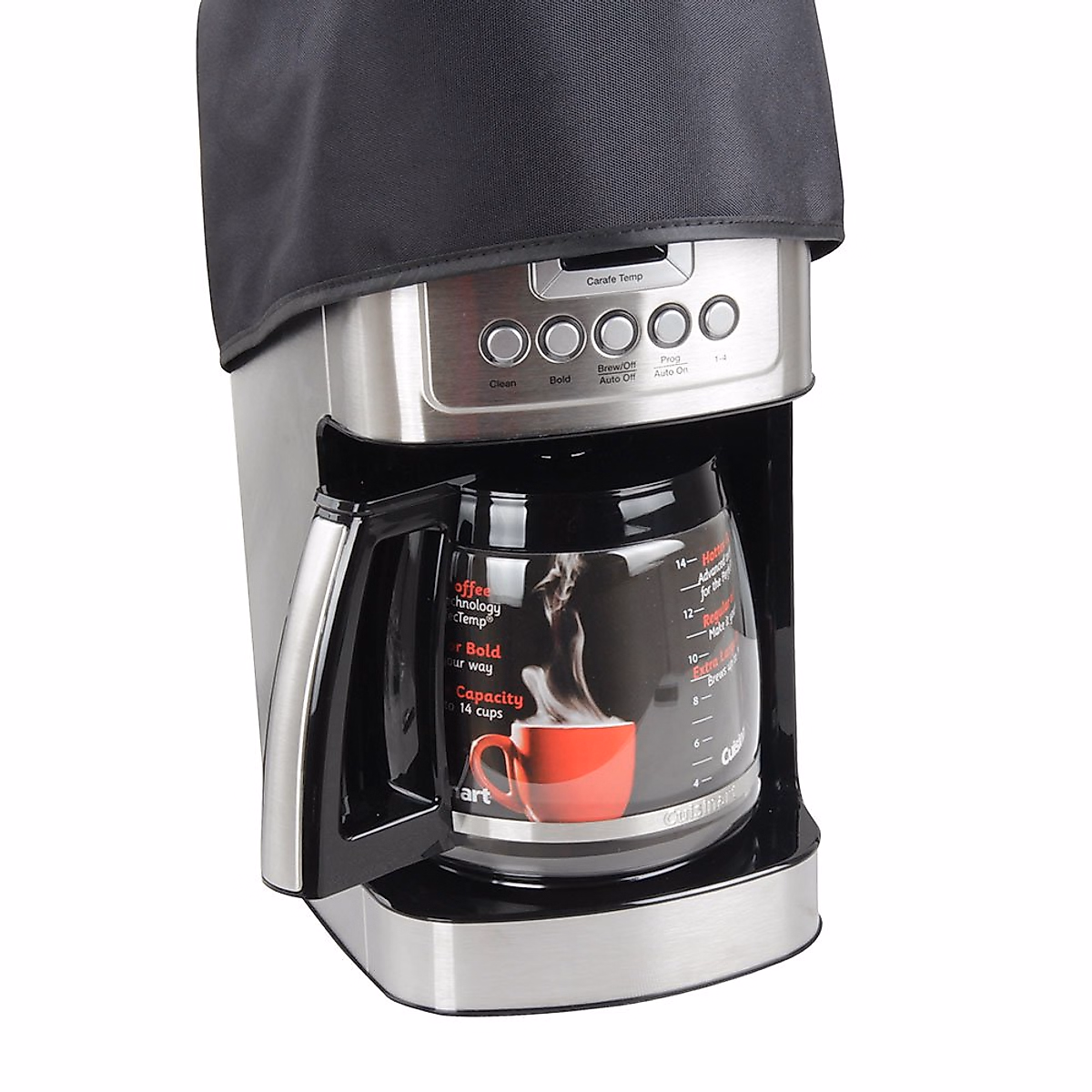 Hermitshell Dust Proof Cover with Soft Velvet Lining Fits Cuisinart DCC-3200AMZ / DCC-3400 PerfecTemp 14 Cup Programmable Coffeemaker (Black)