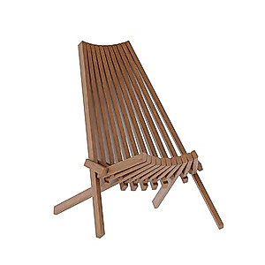 Flash Furniture Delia Commercial Indoor/Outdoor Wood Folding Chair, Low Profile Lounge for Patio, Porch, or Garden, Versatile Weather-Resistant Acacia Wood, Brown