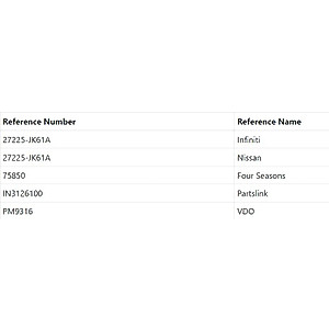 OAW N193 HVAC Blower Motor for (2002-2022) Infiniti & Nissan on 350Z, 370Z, Altima, Maxima, Murano, Pathfinder, Quest, EX35, EX37, FX35, FX37, FX45, FX50, G25, G35, G37, JX35 QX50, QX60, M35, M45