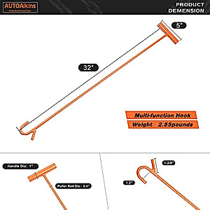 AUTOAlkins Heavy Duty 5th Wheel Pin Puller, 2 Pack 32" Solid Steel Chrome Plated Fifth Wheel Puller w/Hook