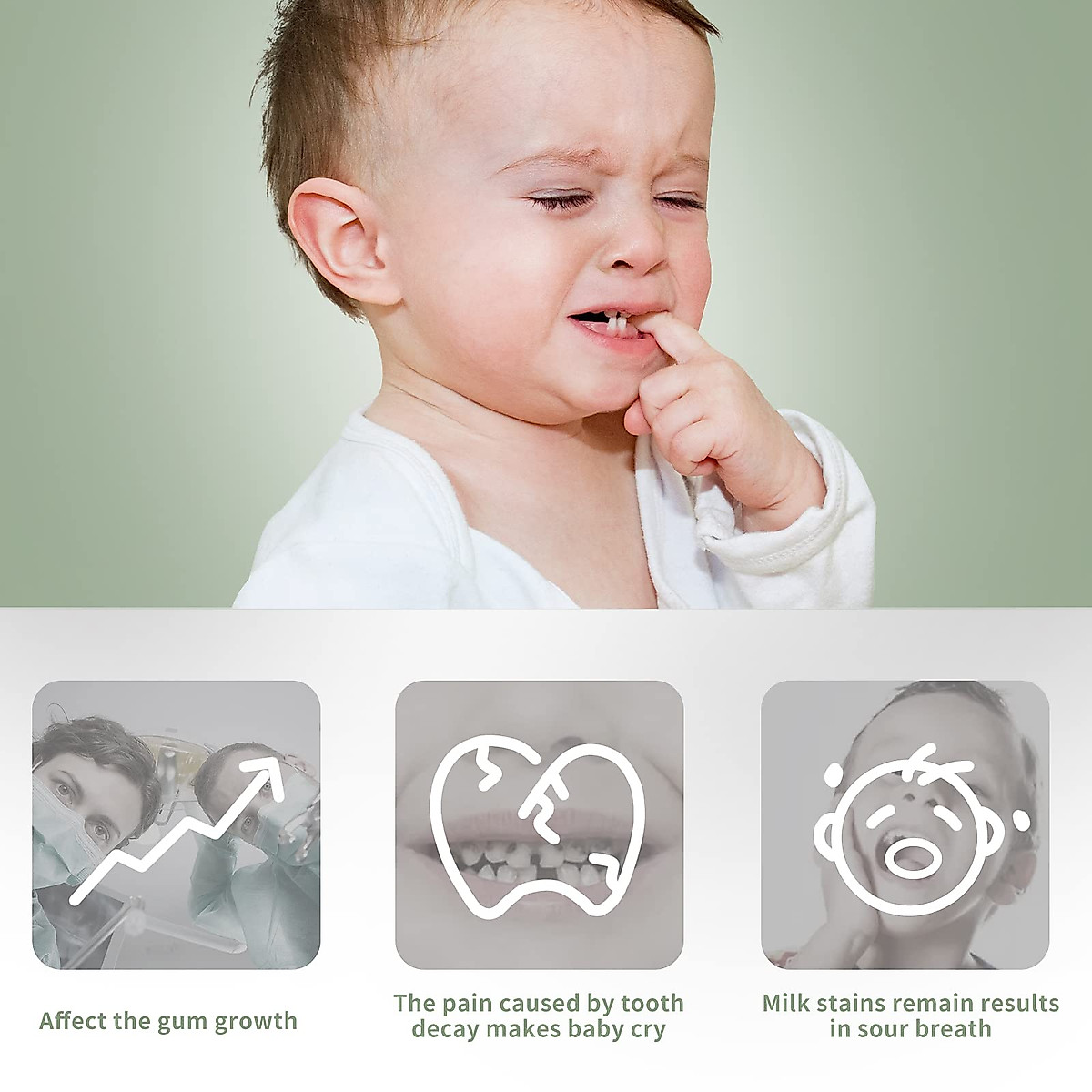 Little Meerkat 42 Pcs Disposable Baby Toothbrush for Infant & Newborn | Milk Stains & Tooth Decay | Baby Tongue Cleaner with FFS & 5-Layer Cotton Swab | 0-12 Month Baby Teething & Oral Care Cleaner