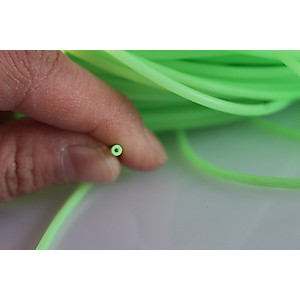 Tigofly 6m Red Luminous Green Silicone Tube 1mmX2mm Soft Flexible Hollow tube Fly Tubing Fly Tying Tubes Materials Fly Fishing (Assorted each 3m)