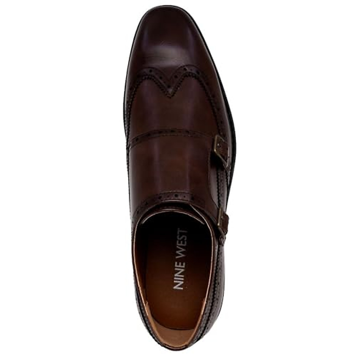 Nine West Men's Double Monk Strap Dress Shoes Oxford Shoes for Formal and Office Business Casual Durable & Comfortable-Markis-Brown-12