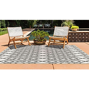 Jill Zarin Outdoor Collection Area Rug - Turks and Caicos (4' x 6' Rectangle Ivory/Black)
