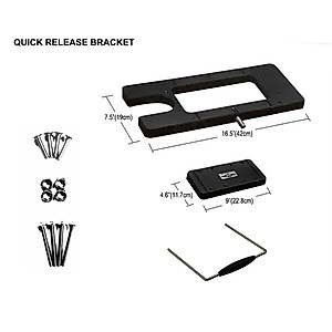 AQUOS Black Haswing Quick Release Bracket Quick Mounted Plate for Cayman Bow Mount Electric Trolling Motors on Bass Boat, Inflatable Boat, Pontoon Boat, Bass fishing, Lure fishing