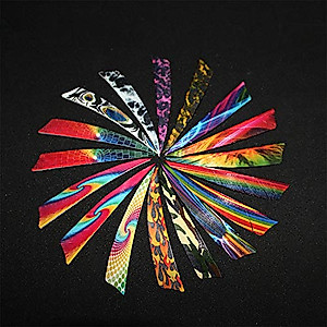 AMEYXGS 50pcs Archery Arrow Feather 4 Inch Natural Turkey Faether Colorful Arrow Fletches Right Wing Hunting Shooting Target Arrow Accessory (color 6)