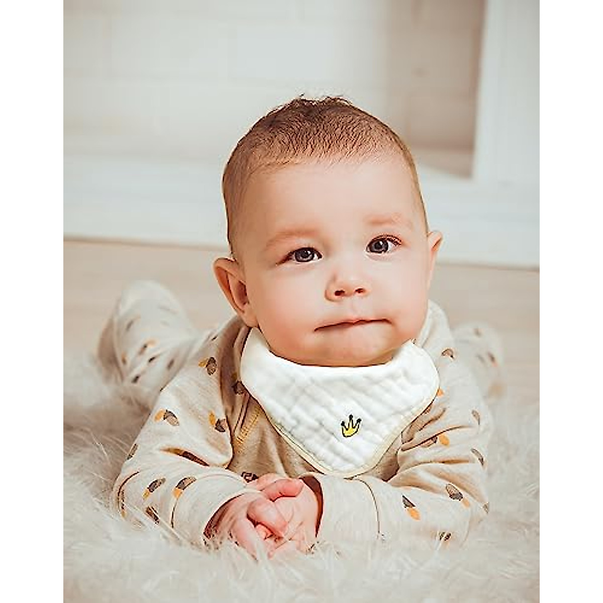YVMVDV 3 Pack Muslin Baby Bibs, 100% Cotton Baby Bandana Drool Bibs for Boys Girls, Baby Bibs for Teething and Drooling