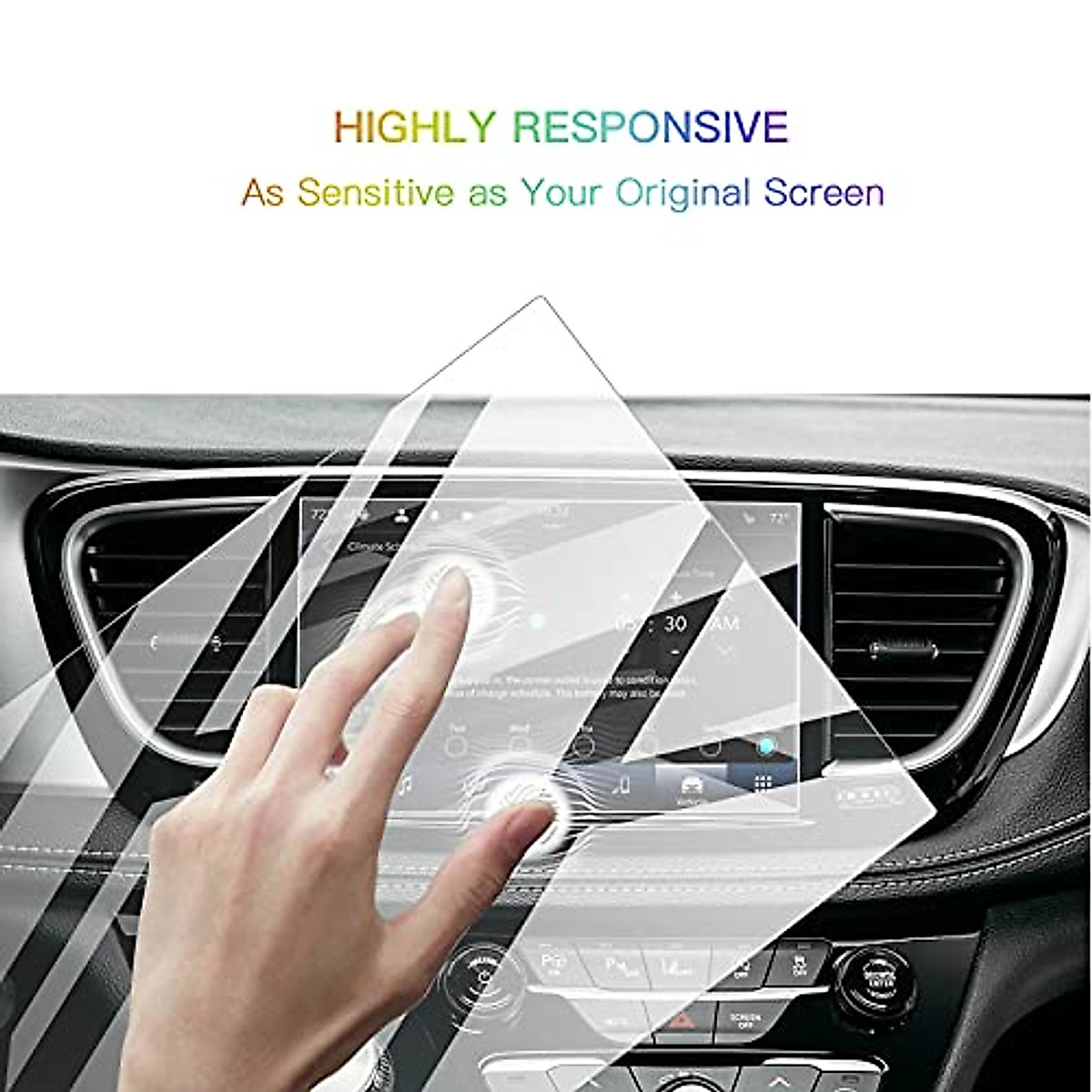 SKTU for 2021 2022 2023 Chrysler Pacifica Screen Protector Dodge Durango Uconnect 10.1In Navigation Display 2023 Chrysle r Pacifica Accessories Tempered Glass 9H Hardness Anti Glare & Scratch HD Clear Touch Screen Protective Film