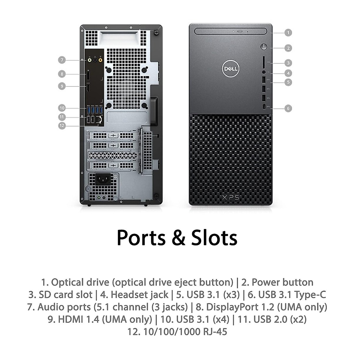 Dell Newest XPS 8940 Business Desktop, Intel Core i7-11700, 64GB DDR4 RAM, 1TB SSD, Wired Keyboard and Mouse Combo, DP, HDMI, DVD-RW, Killer Wi-Fi 6, Bluetooth, Windows 11 Pro, Black