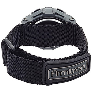 Armitron Sport Unisex 40/8291BLK Grey Accented Digital Chronograph Black Nylon Strap Watch