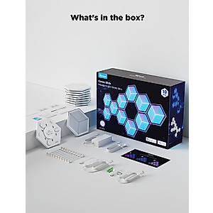 Govee Glide Hexagon Light Panels Ultra, 3D Wall Lights with DIY, RGBIC LED Gaming Lights for Wall, LED Lights for Gaming Setup with 129 Lamp Beads, Works with Alexa, 10 Pack, Lunar White