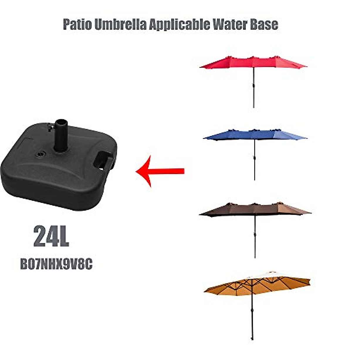 LOKATSE HOME Double-Sided Market Patio Outdoor Umbrella 15 Feet Garden Aluminum Twin Sun Canopy with Crank, 2 Middle Brown