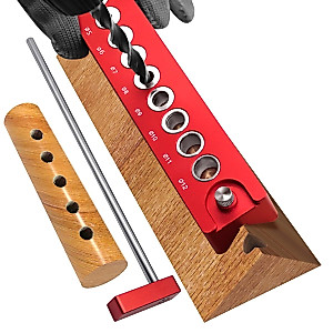 3-12mm Self Centering Dowelling Jig Kit Drill Jig for Straight Holes Joiner with 10 Holes Drill Guide Bushings