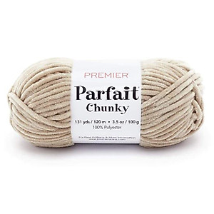 Premier Yarns Parfait Chunky - 3.5 Oz - #6 Super Bulky Weight - 3 Pack Bundle with Bella's Crafts Stitch Markers (Toffee)