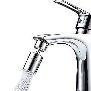 Faucet Aerator,Dual Function 360 Degree Swivel Sink Aerator,Big Angle 80 Degree Rotation 2 Sprayer Kitchen Faucet Aerator,55/64 Inch-27UNS Female Thread,2.5GPM,Polished Chrome