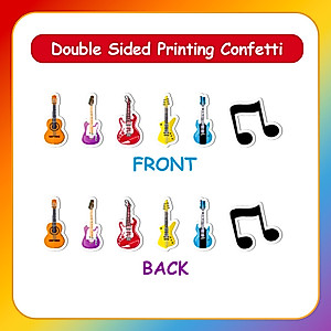 Fangleland 200Pcs Music Guitar Theme Confetti, Rock and Roll Table Scatters for Rock Star Karaoke Hippie Birthday Baby Bridal Shower Bachelorette Party, Funky Music Studio Room Decor Supplies