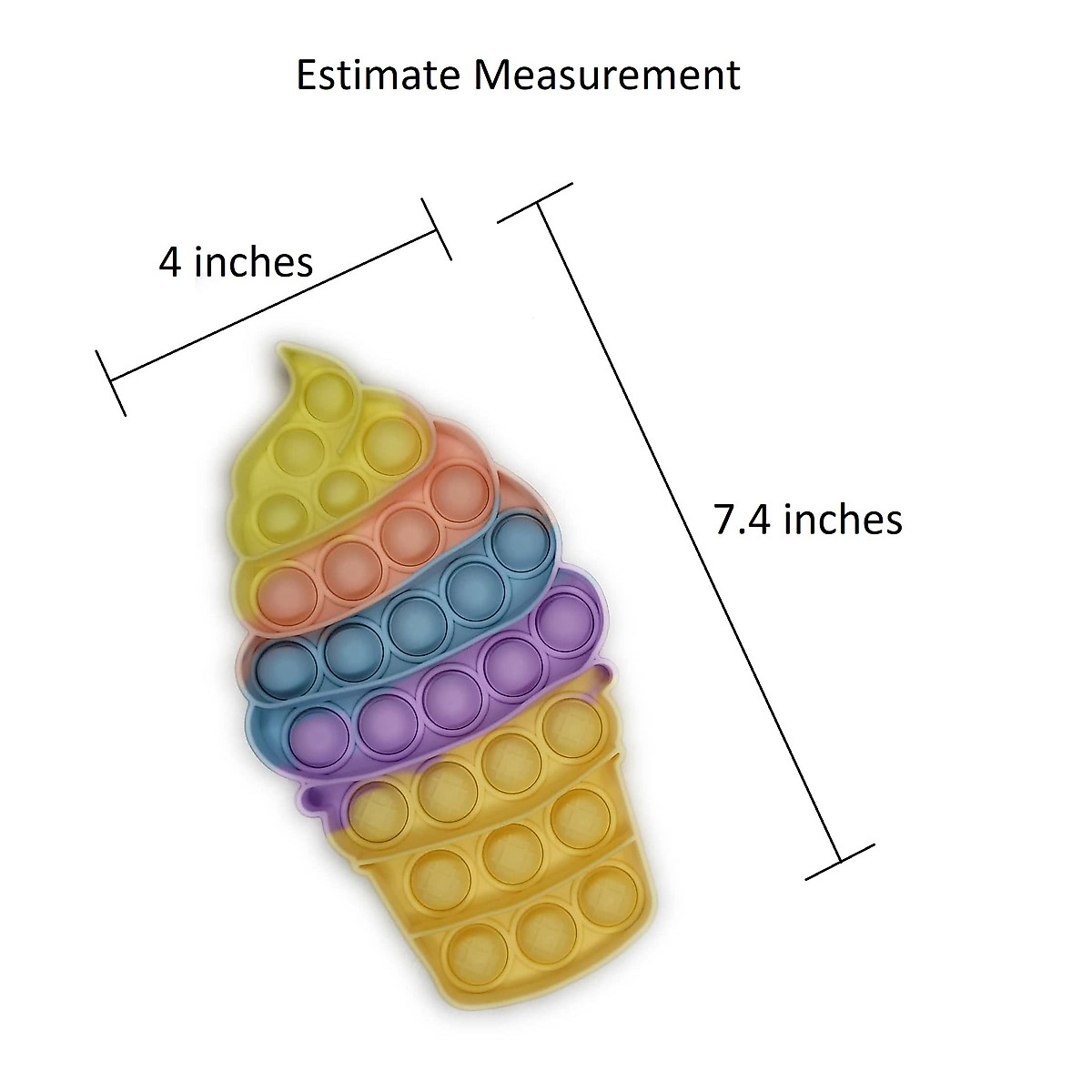 A Plus Formula Pop It Toy - Push Bubble Fidget - Sensory Silicone Stress Reliever - Autism Special Needs - Game Toys - for Toddlers, Kids, Children, Adults (Ice Cream Cone Soft)