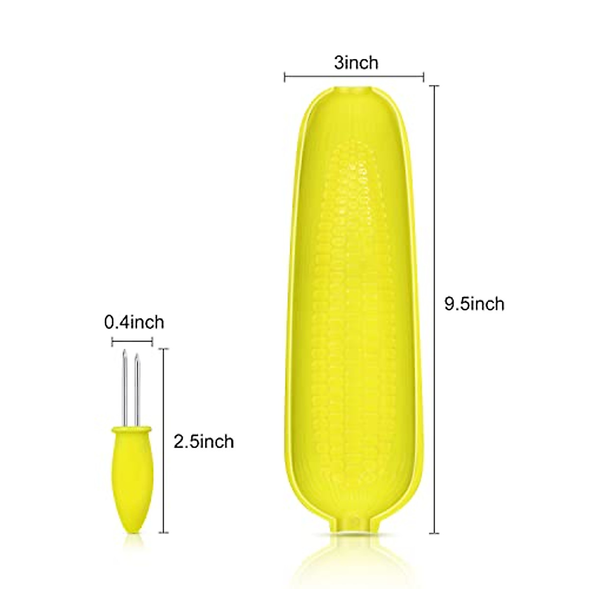 24 Pieces Corn Cob Holders and Dish Set Corn on the Cob Skewer Stainless Steel Skewer Needle BBQ Tool and Plastic Corn Tray
