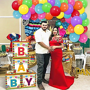 Kitticcino Mexican Baby Shower Balloon Boxes Let's Fiesta Blocks Taco Bout A Baby Party Supplies Cinco De Mayo Gender Reveal Birthday Centerpieces Decorations Photo Props Backdrop 40PCS