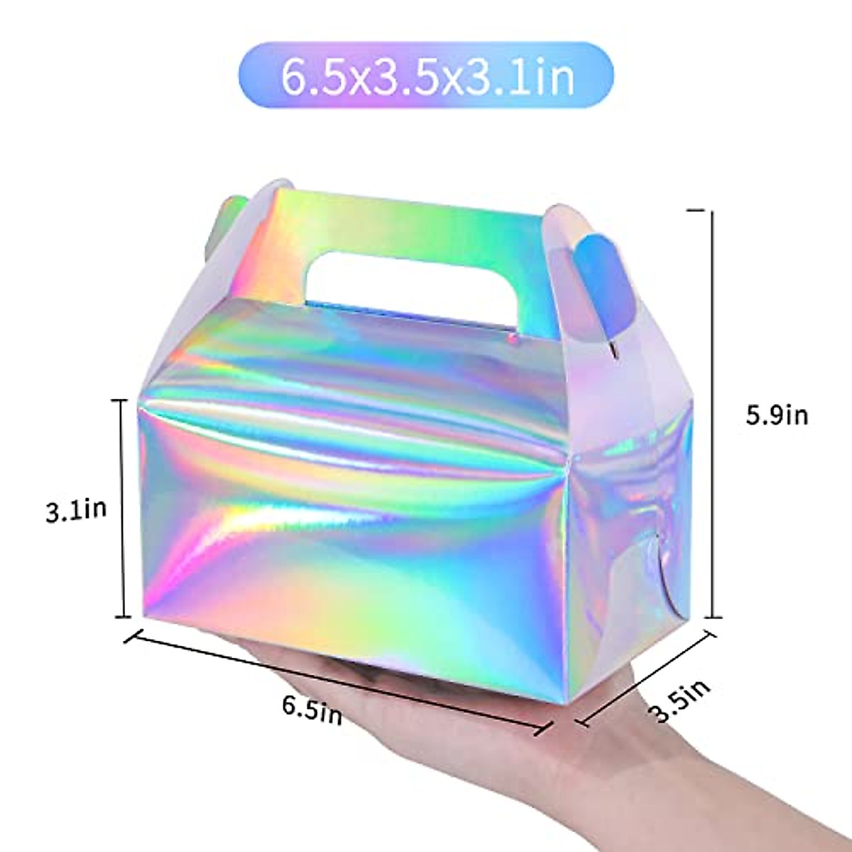 SZYCHEN 10 pcs/holographic gift box cake candy biscuit packaging portable carton for wedding and birthday parties