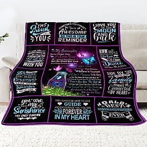 Rqhoqci Goddaughter Gifts from Godmother, Goddaughter Blanket from Godmother, God Daughter Gifts, Christmas Birthday Gifts for Goddaughter, Gifts for God Daughter Throw Blanket 50"X60"