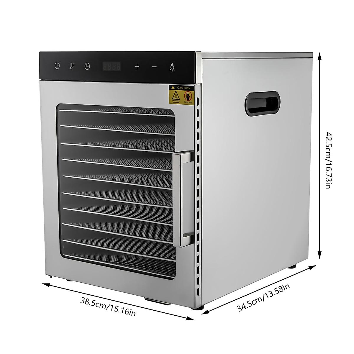 Xlsdlvcnxz 800W Commercial Food Dehydrator,10/12 Trays Stainless Steel Trays,Food Dehydrator Machine with Digital Temperature and Timer for Food and Jerky, Herbs, Veggies, Fruits (10-tray)