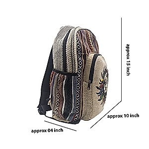 Fwosi Hemp Backpack - Cute Backpack For Women & Men, Handmade School Backpack Shoulder Bag - Durable Lightweight Travel Bag, Bookbags