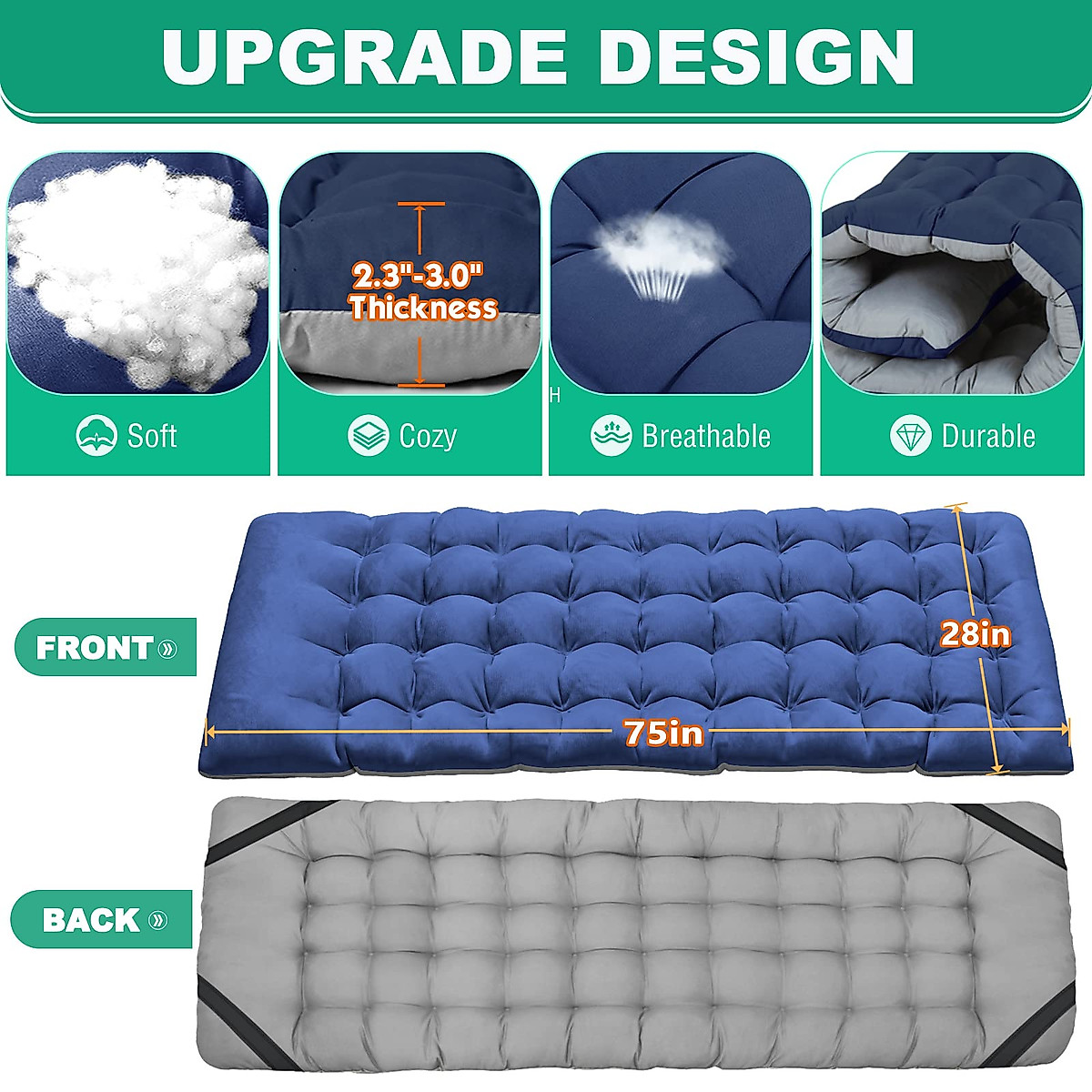 LILYPELLE Camping Cot, Portable Folding Cots for Adults, Heavy Duty Outdoor Sleeping Cot Bed with Carry Bag for Camping/Hiking/Traveling/Home/Office Nap and Beach Vacation