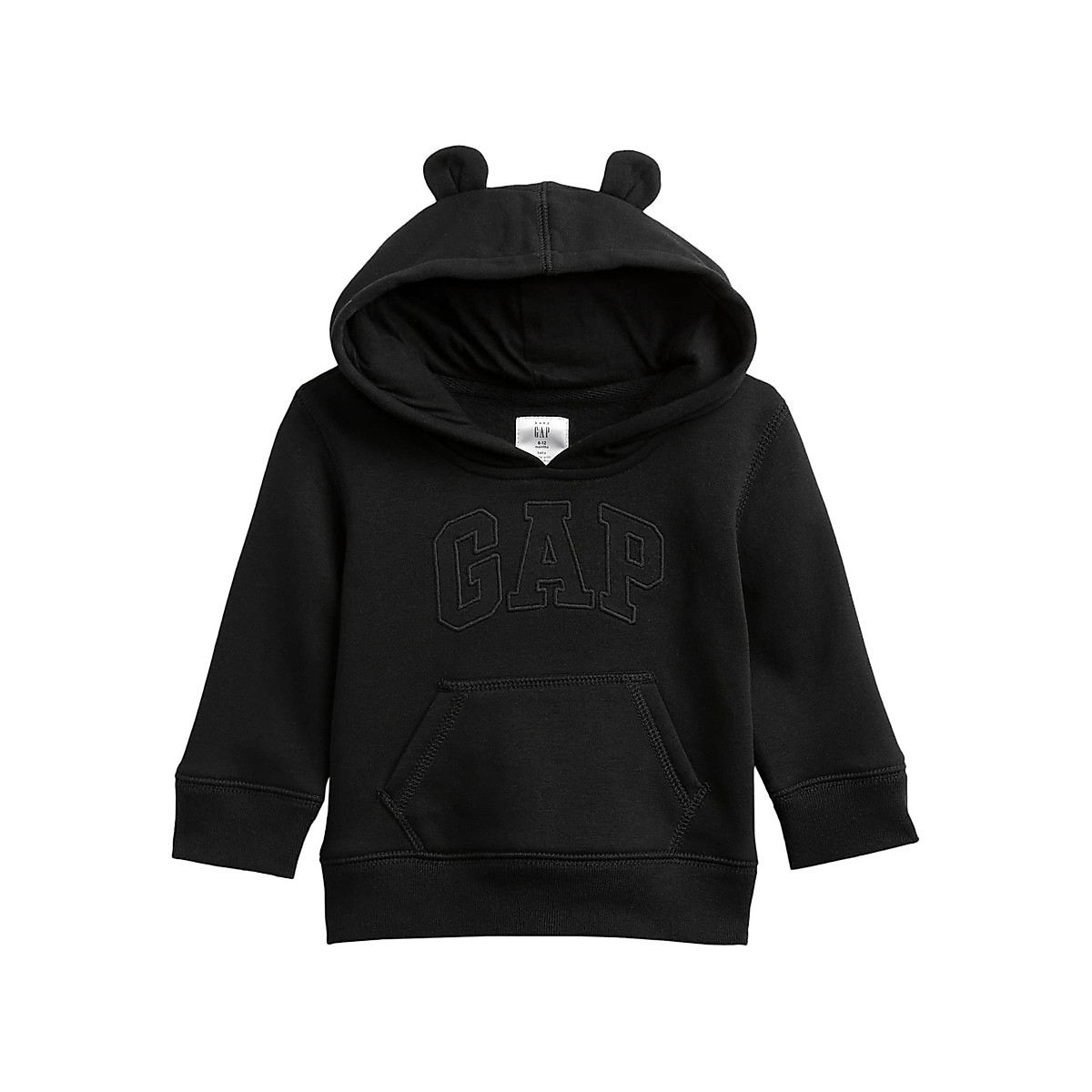 GAP baby boys Logo Pullover Hoodie Hooded Sweatshirt, True Black V2 2, 18-24 Months US