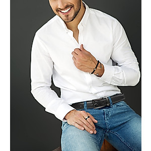 Lavemi Mens Belt Reversible 100% Italian Leather Dress Casual,One Reverse for 2 Colors,Trim to Fit(21863-4 110)