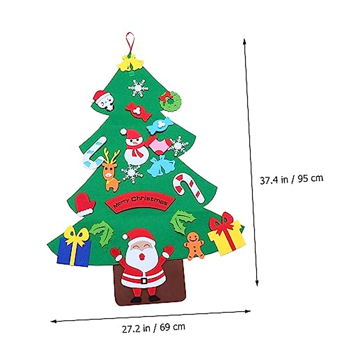 Toyvian 1 PC Felt Christmas Tree Felt Hanging Decoration Felt Christmas Tree Ornaments DIY Christmas Tree Set Kids Decor Christmas Gifts Christmas Decor Christmas Party Decoration Set 3D