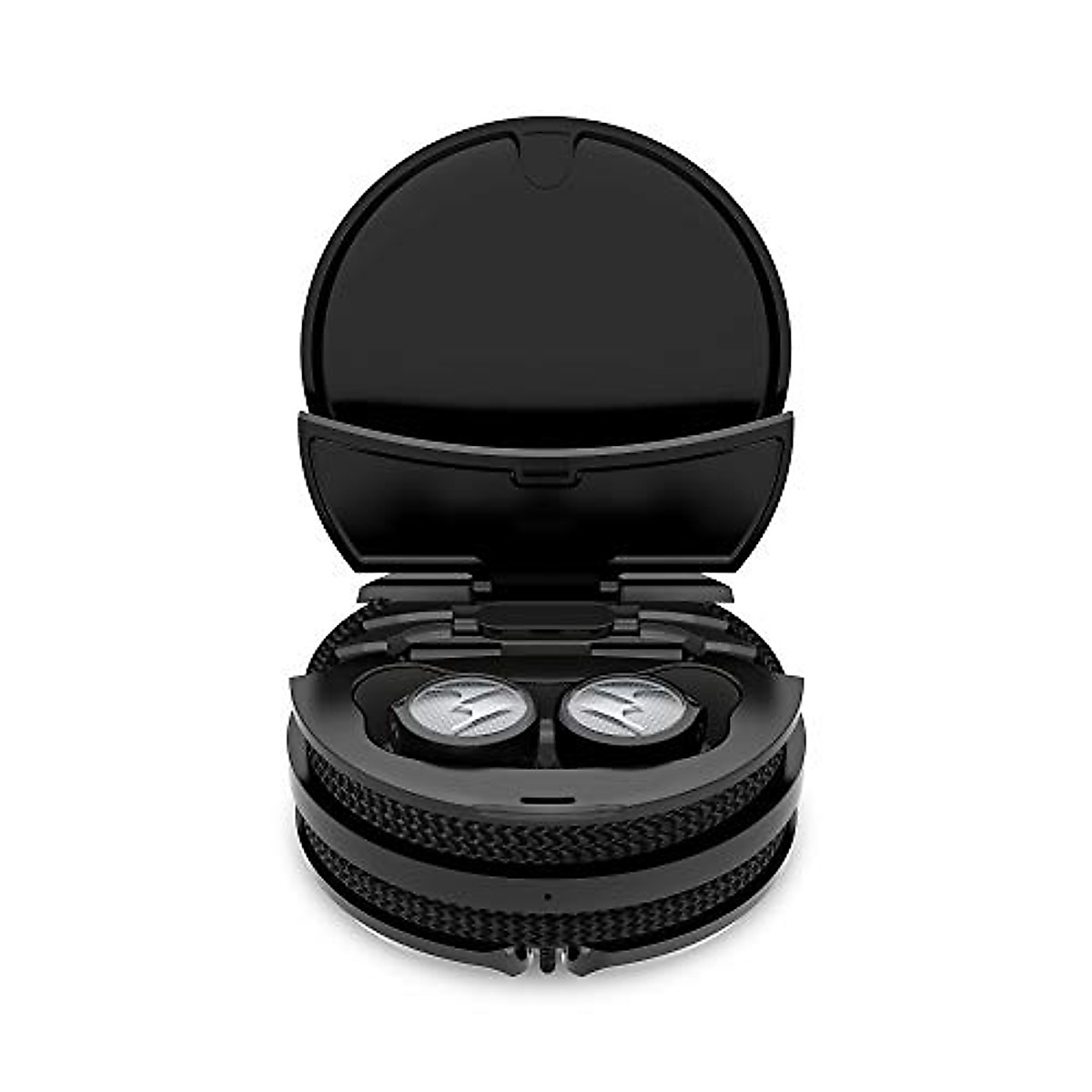 Motorola Tech3 3-in-1 Smart True Wireless Headphones - Cordless Earbuds, Sport Wire, Audio Plug-in - IPX5, Built-in Microphone, Magnetic Charging Case with Cable Storage System - Titanium Black