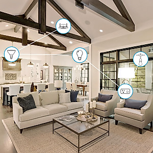 Feit Electric OM60/927CA/AG 60W Equivalent WiFi Dimmable, No Hub Required, Alexa Google Assistant A19 Smart LED Light Bulb, 4.4" H x 2.3" D, 2700K Soft White