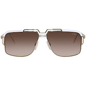Cazal Legends Cazal 9103 004 Sunglasses White/Gold/Brown Gradient Rectangle Shape 61mm Lens-61 Bridge-12 B-43 ED-65 Temple-140