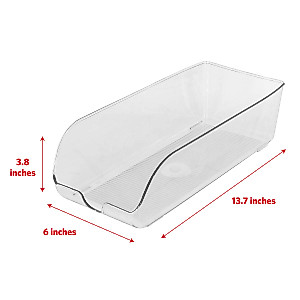 Glad Plastic Refrigerator Organizer Bin – Drink Storage and Beverage Holder for 9 Soda Pop Cans, Clear