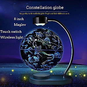 8" Illuminated World Globe, USB 2 in 1 LED Desktop World Globe, Interactive Earth Globe with World Map and Constellation View Fit for Kids Adults, Ideal Educational Geogr