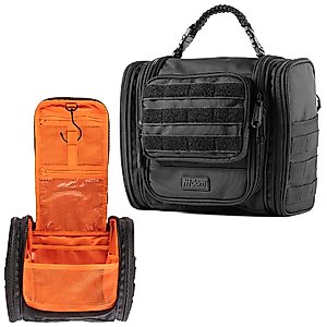 Fitdom Tactical Hanging Toiletry Bag Dopp Kit For Men & Women. Perfect For Travel & Storage for Cosmetic, Clipper, Toothbrush, Shower, Shaving & Grooming Care. Best Overnight Toiletries Organizer Case