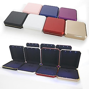 HSLFUAI Necklace Display with Led Light,Jewelry Box for Necklace, Necklace Boxes for Jewelry Gift,Jewelry Gift Box for Wedding, Birthday, Valentine' Day, Mother'S Day, Christmas,Black Velvet Interior